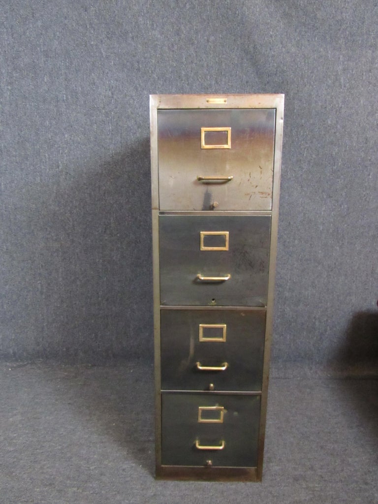 Columbia Steel Co. Industrial Metal Filing Cabinet For Sale at 1stDibs