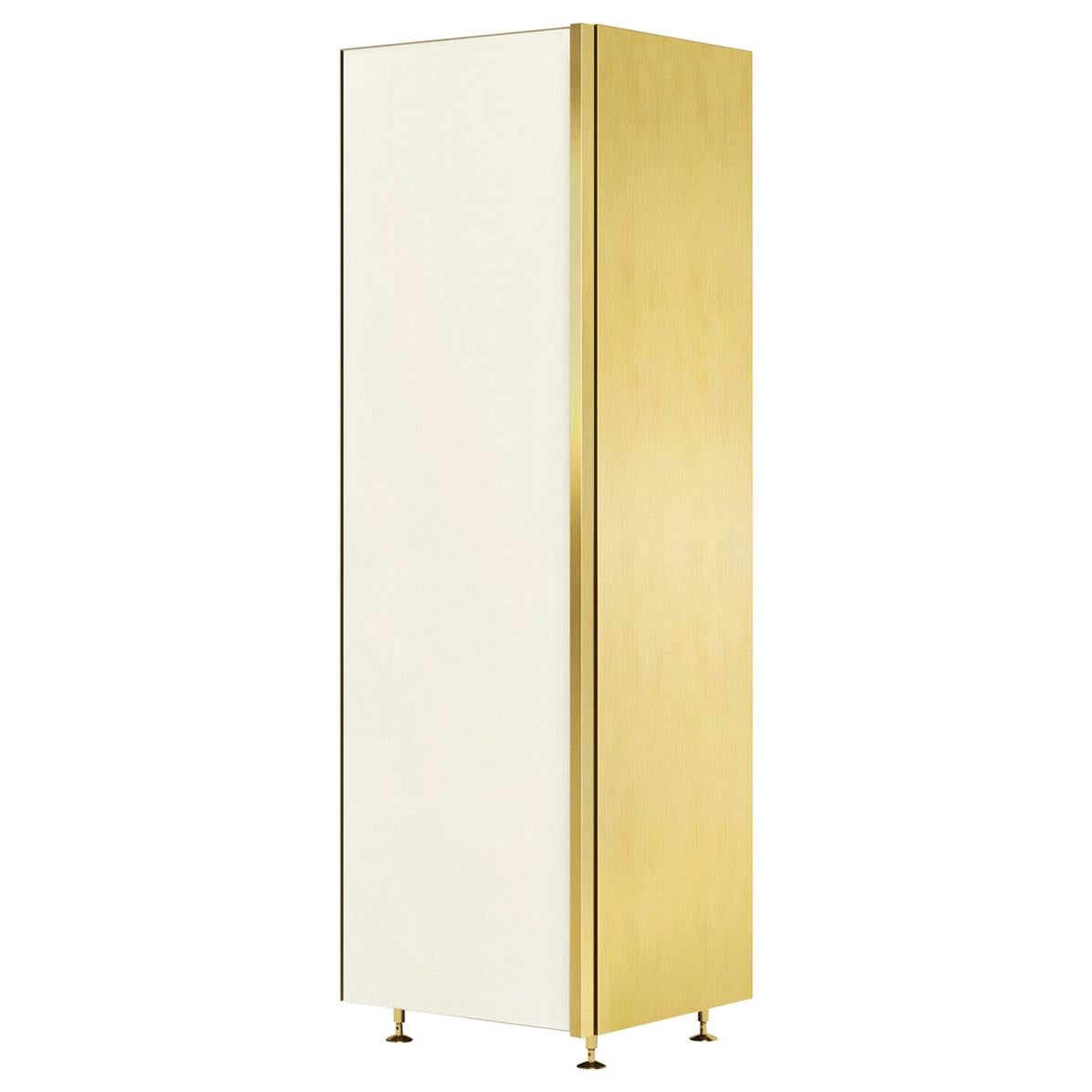 Contemporary Column Set of Four Brass Glass Cupboards Storage Unit ...
