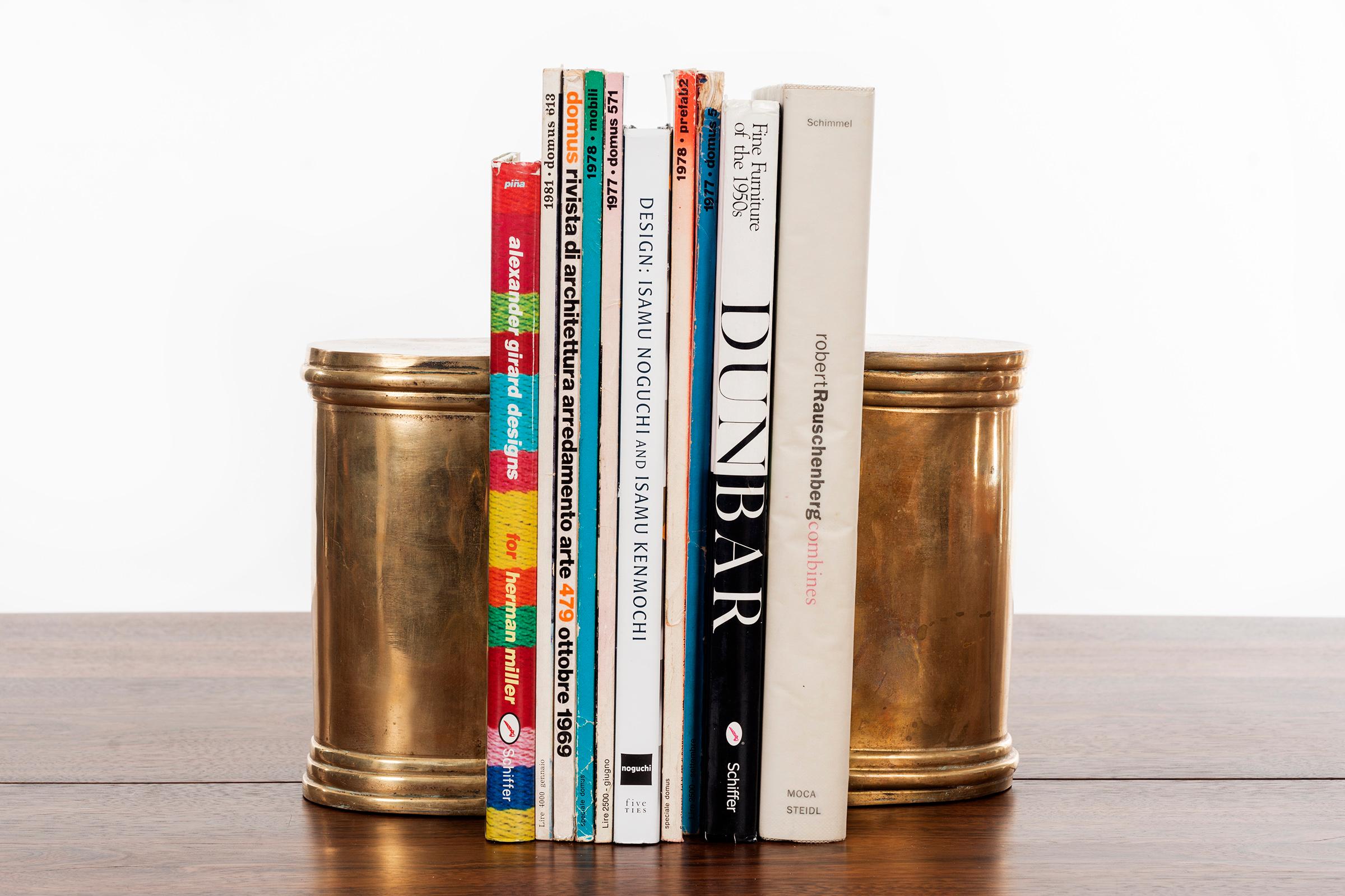 Column Book Ends, Brass Plated For Sale at 1stDibs