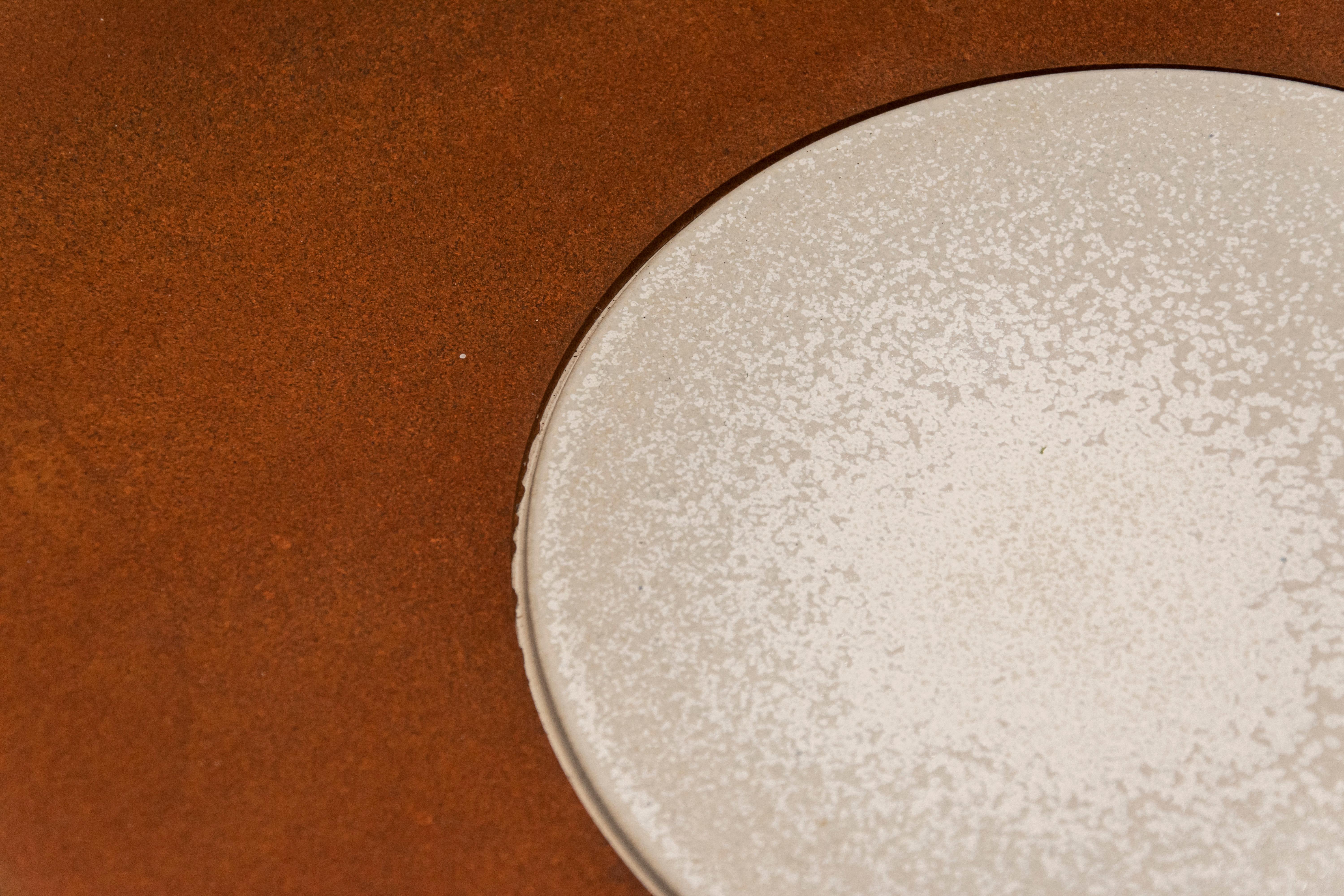 Column Contemporary Coffee Table in Porcelain and Corten Steel For Sale ...