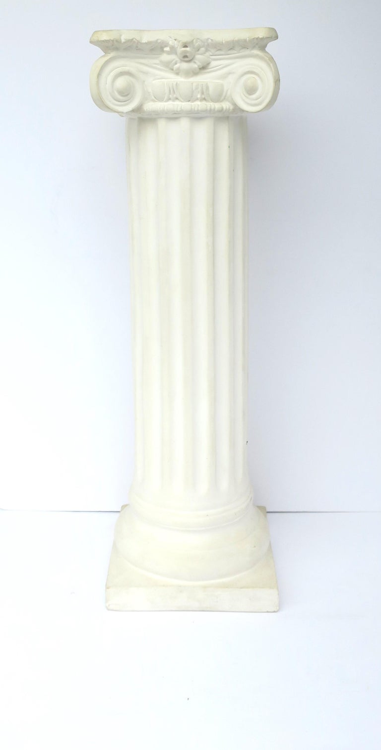 Column Pillar Pedestal White Plaster Stand Grecian Ionic Neoclassical ...