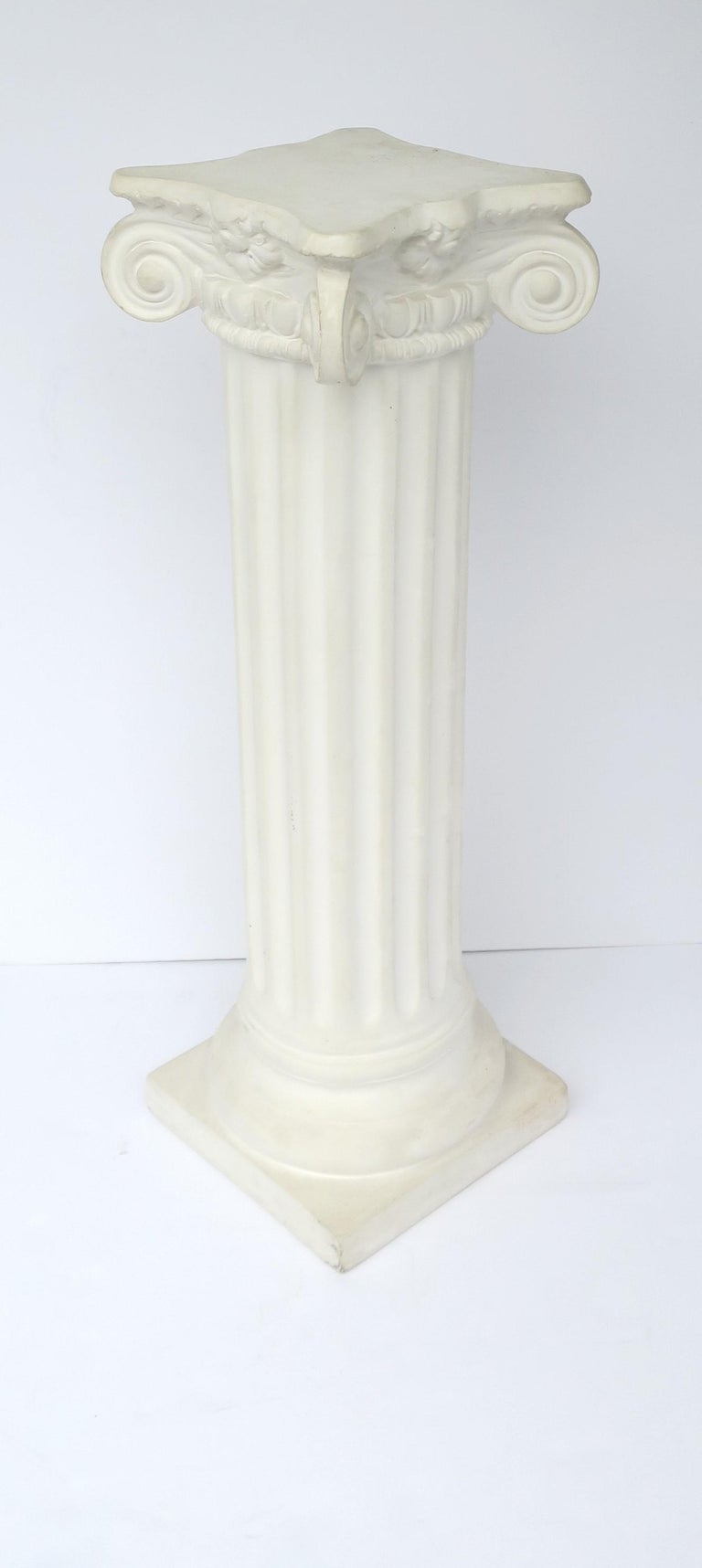 Column Pillar Pedestal White Plaster Stand Grecian Ionic Neoclassical ...