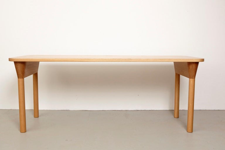 “Column Table” Minimalist Solid Wood Oak Dining Table or Desk For Sale ...