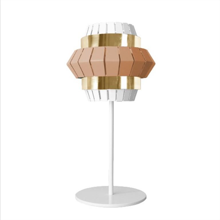 Contemporary Art Deco Inspired Comb Table Lamp Taupe, Ivory and ...