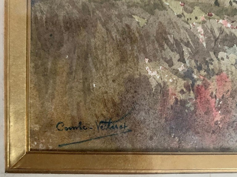 Combe-Velluet Watercolor Landscape France 19th Century For Sale at 1stDibs