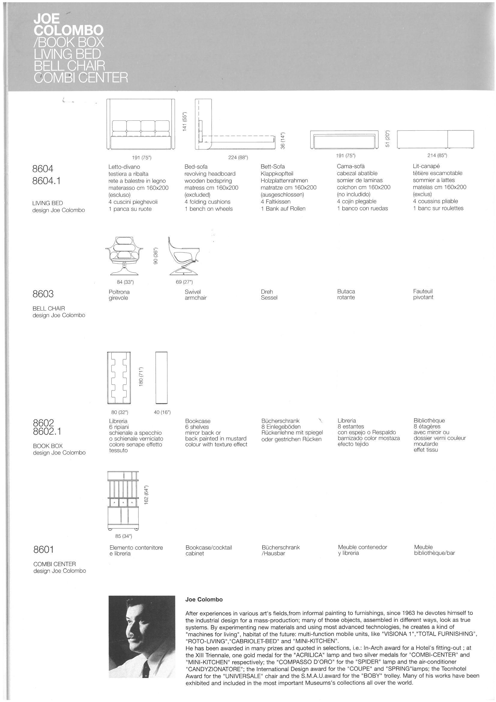 Combi Center, Joe Colombo's storage unit for Bernini 1963/1997. For ...