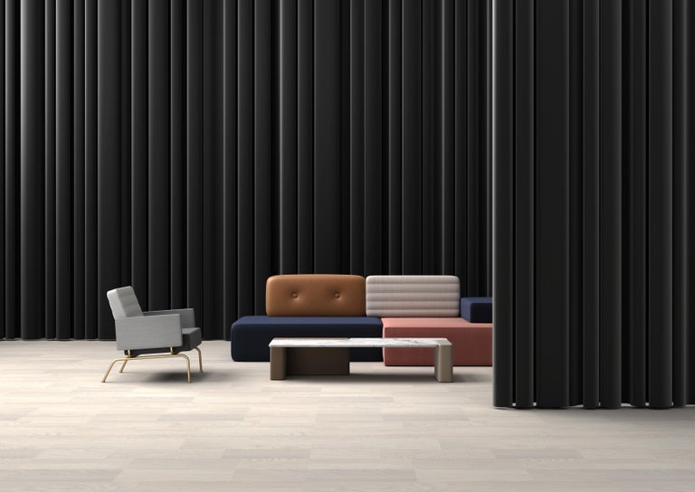 Combo Sofa A Modular Pink Brown Navy Blue by Frank Chou For Sale at 1stDibs