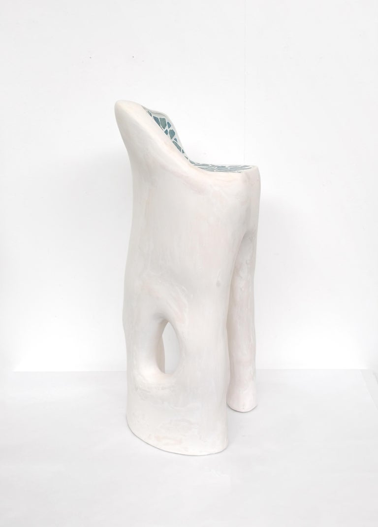 Côme Clérino Contemporary Bar Tiled stool model "Le Solitaire Blue ...