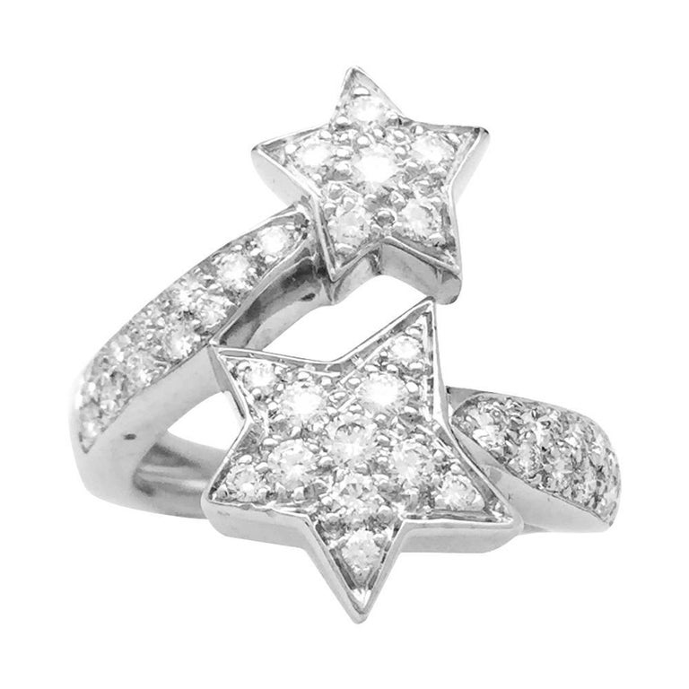 Comet Chanel Ring, White Gold and Diamonds at 1stDibs | chanel comet