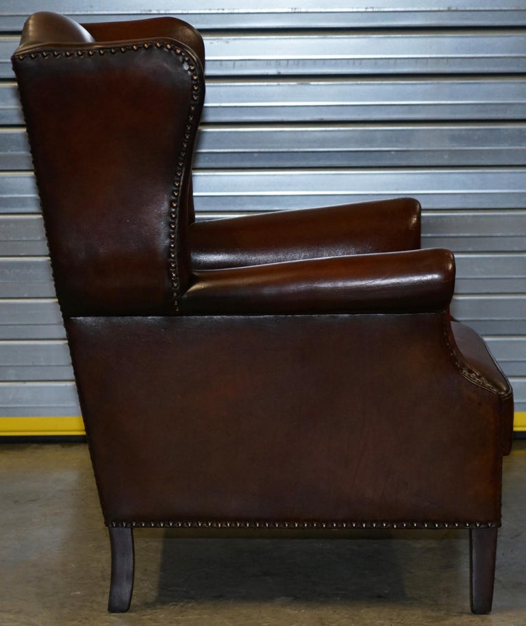 Comfortable Pair of Nice Vintage Restored Wingback Armchairs Cigar ...