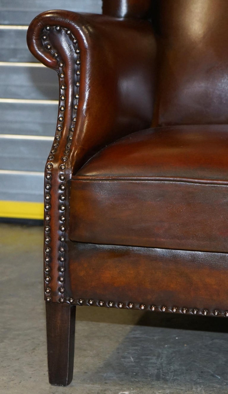 Comfortable Pair of Nice Vintage Restored Wingback Armchairs Cigar ...