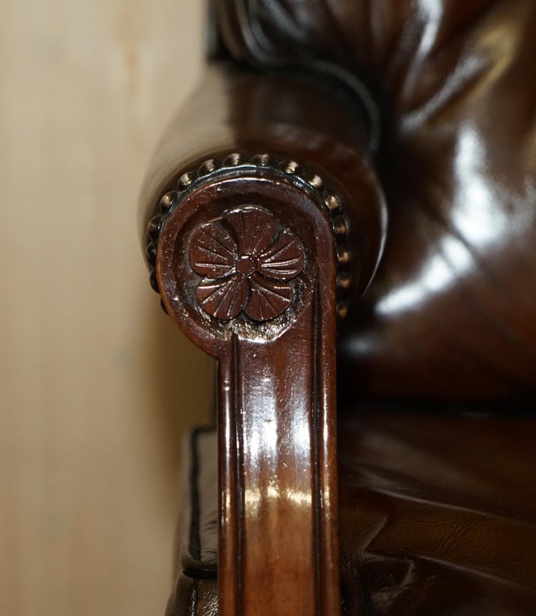 Comfortable Restored Hand Dyed Cigar Brown Leather Directors Captains ...