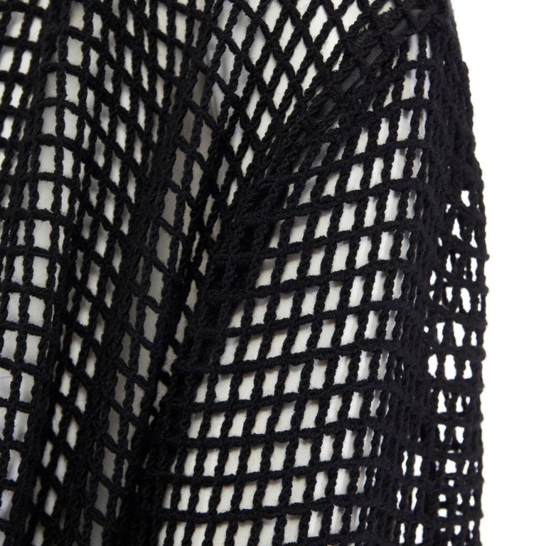 COMME DES GARCONS AD1991 black mesh loose knit PVC trimmed punk ...