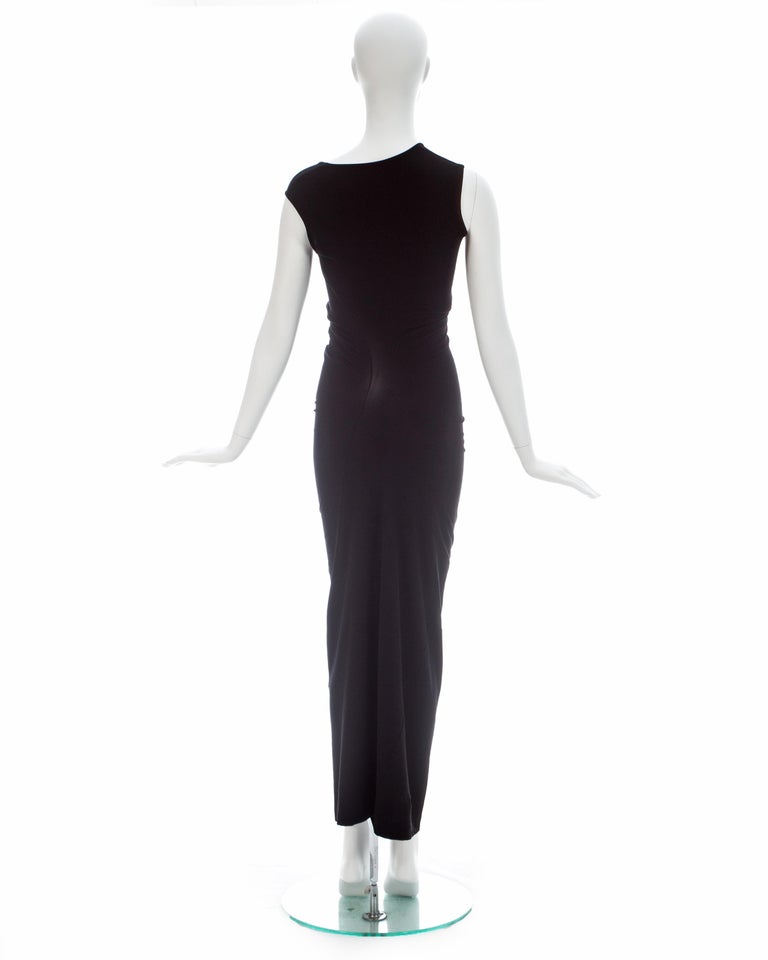 Comme des Garcons black rayon twisted figure hugging dress, ss 1997 at ...