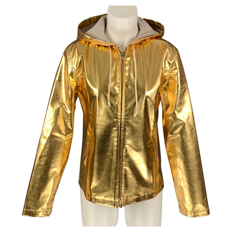 COMME des GARCONS BLACK Size S Gold Polyester Metallic Zip Up Jacket ...