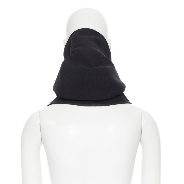 COMME DES GARCONS black zip toggle button upside down brim snood hat at ...
