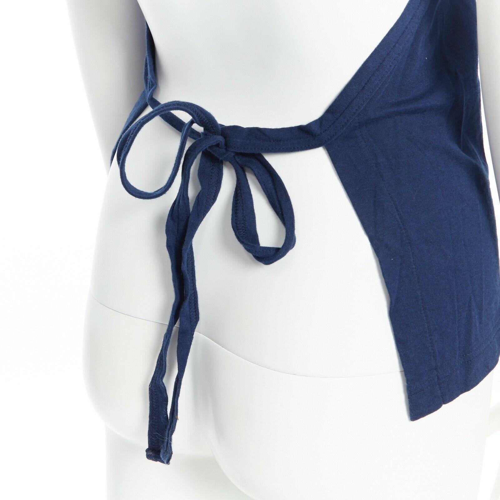 COMME DES GARCONS blue halter-neck dudou top open back self tie napkin ...
