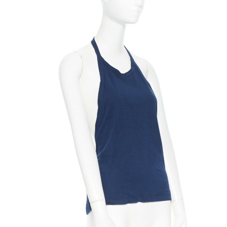 COMME DES GARCONS blue halter-neck dudou top open back self tie napkin ...