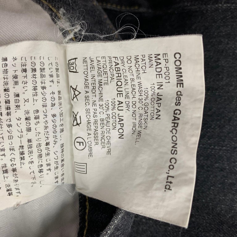 COMME des GARCONS GANRYU Size S Charcoal Contrast Stitch Selvedge Denim Jeans For Sale at 1stDibs