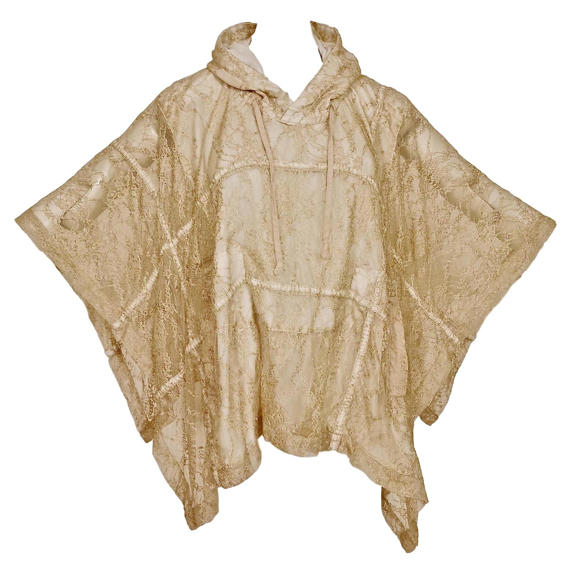 Comme des Garcons Gold Lace Poncho 2011 For Sale at 1stDibs