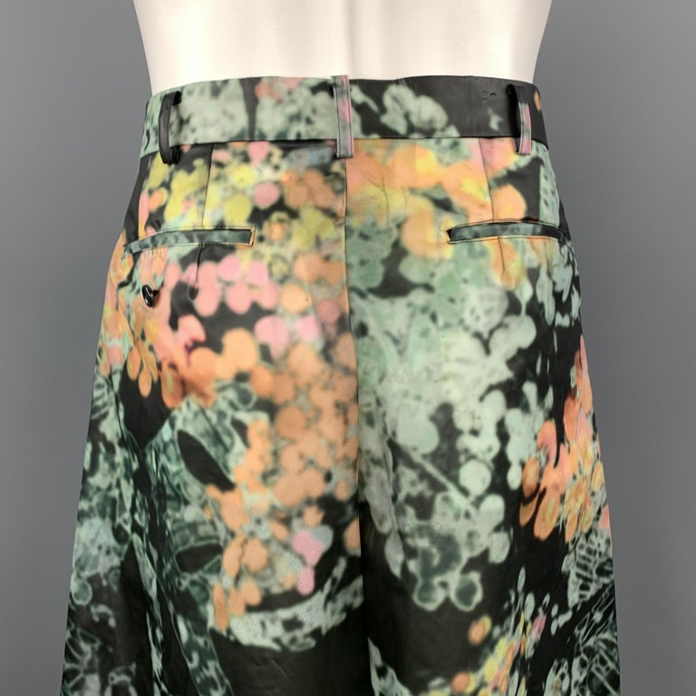 COMME des GARCONS HOMME PLUS Size S Black and Green Marbled Floral PVC ...