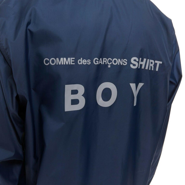 COMME DES GARCONS SHIRT BOY blue logo print water repellent long length ...