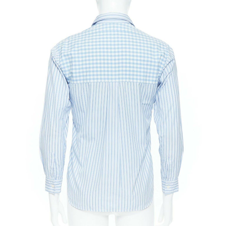 COMME DES GARCONS SHIRT SS04 light blue cotton button shirt pinstripe ...