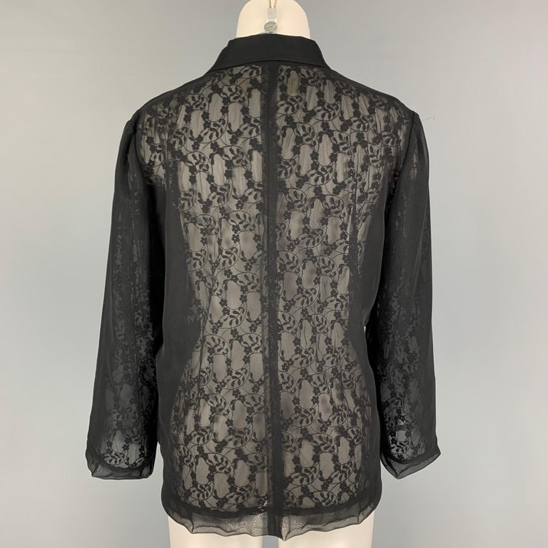 COMME des GARCONS Size L Black See Through Jacket Blazer For Sale at ...