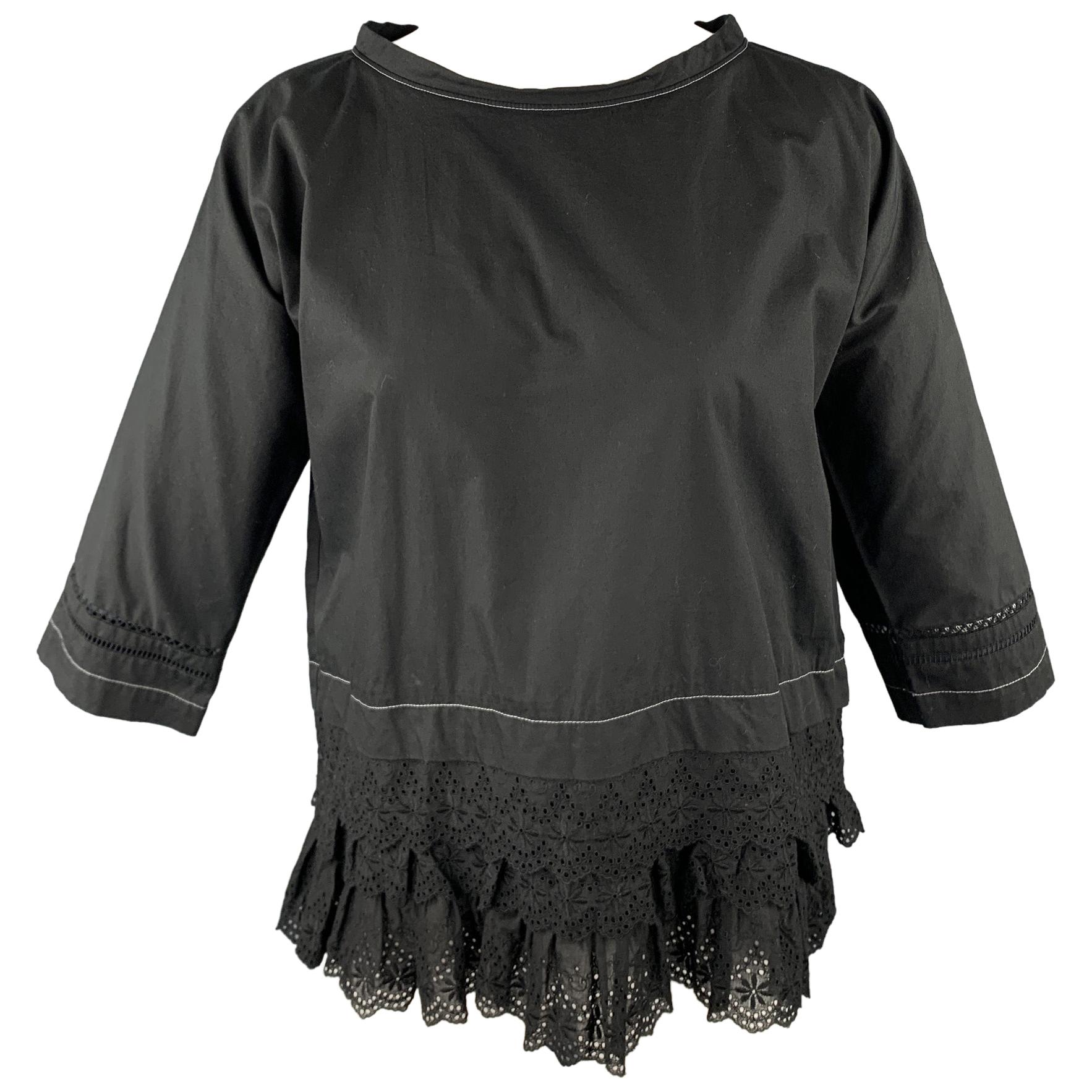 Vintage Chanel Navy Silk Blouse with Gold Clover Buttons at 1stDibs ...