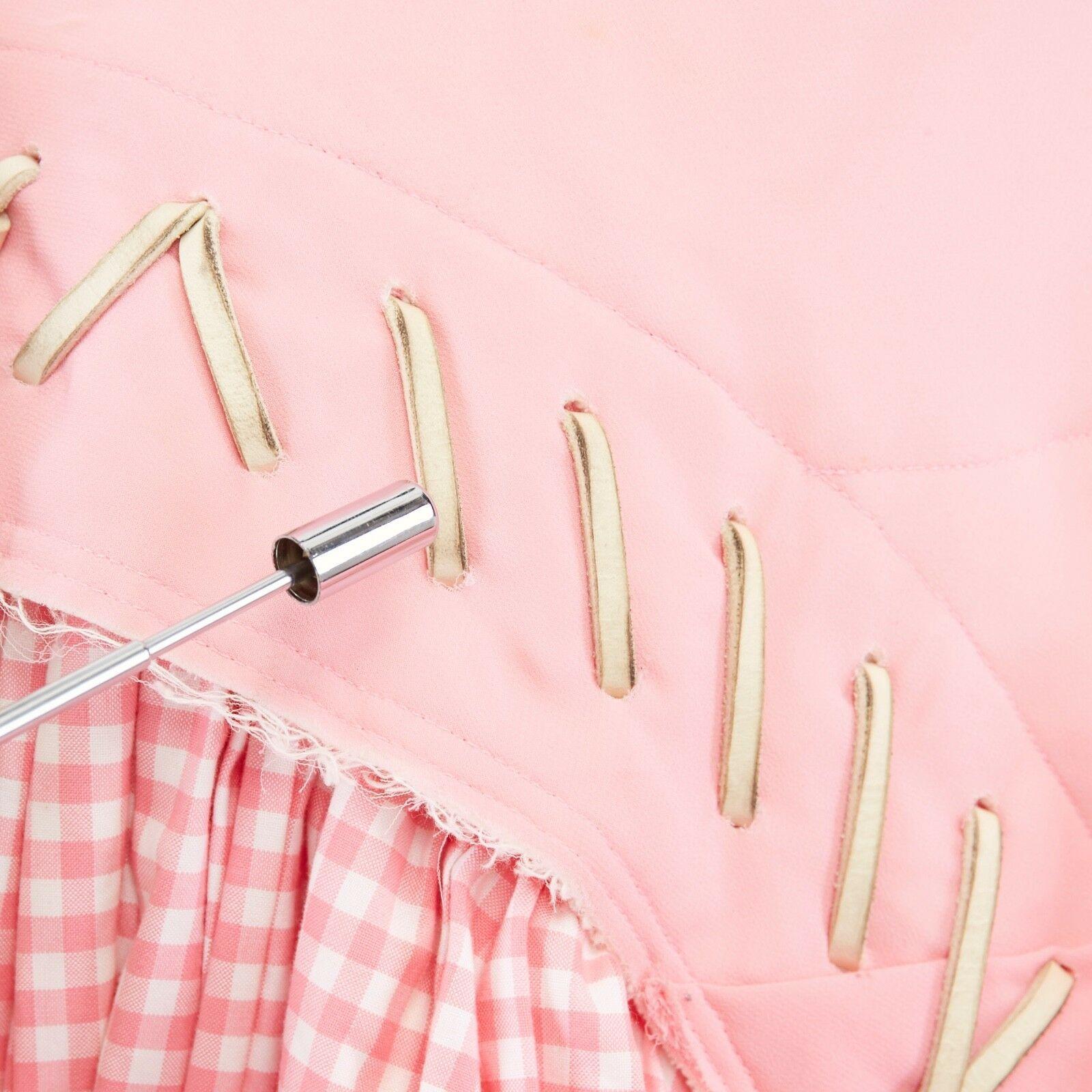 COMME DES GARCONS SS05 Punk Ballerina pink overstitched gingham tulle ...