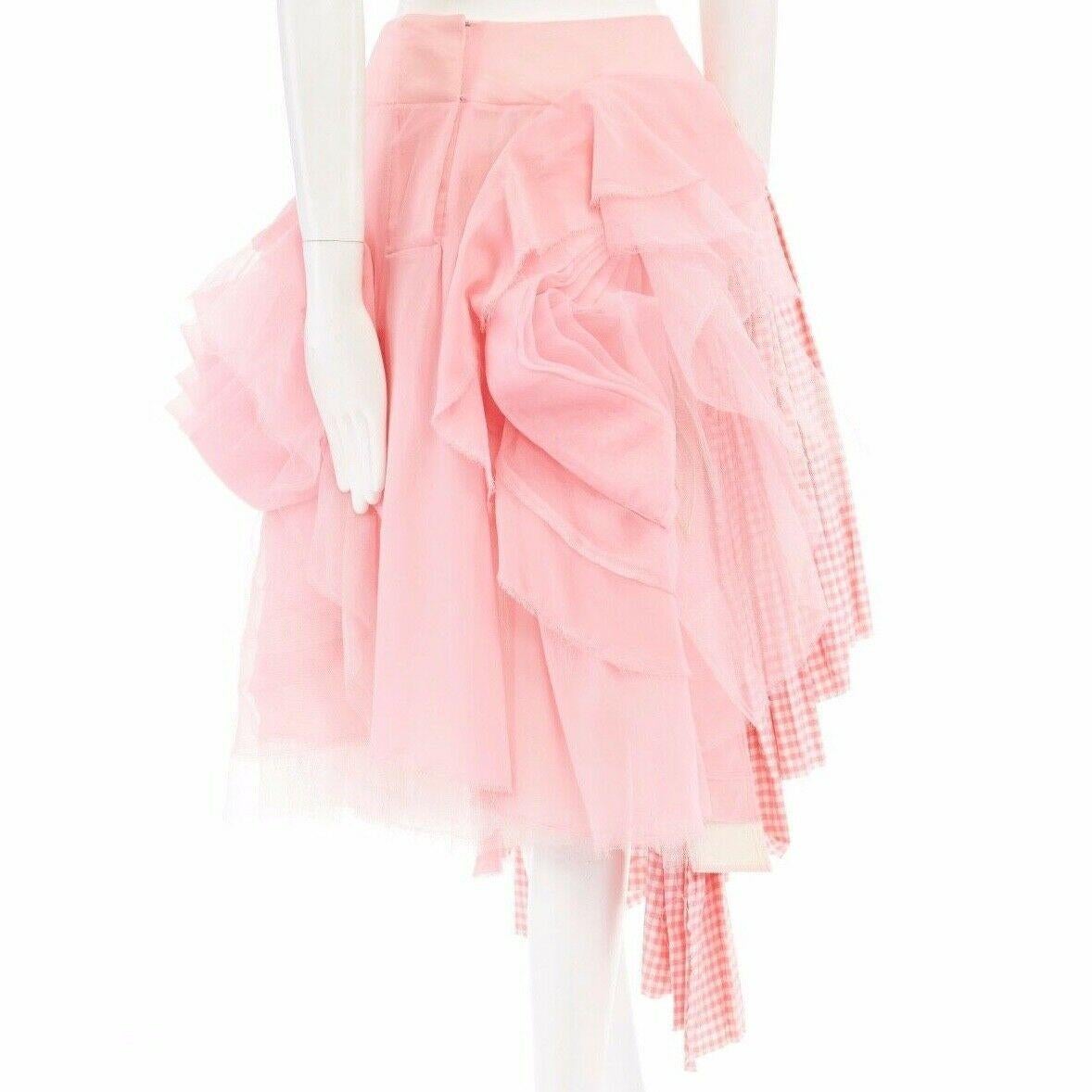 COMME DES GARCONS SS05 Punk Ballerina pink overstitched gingham tulle ...