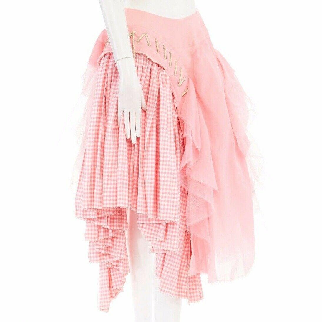COMME DES GARCONS SS05 Punk Ballerina pink overstitched gingham tulle ...