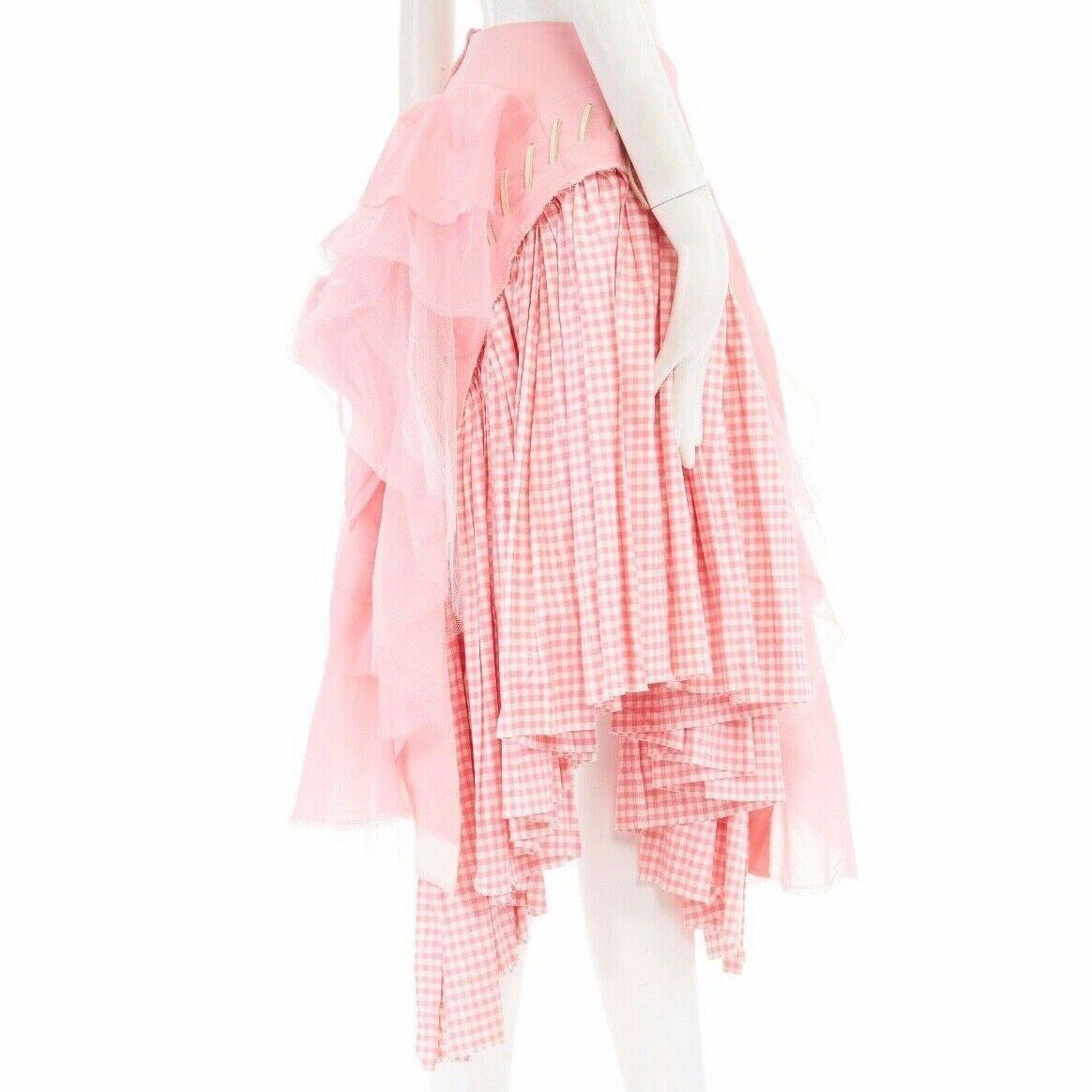 COMME DES GARCONS SS05 Punk Ballerina pink overstitched gingham tulle ...