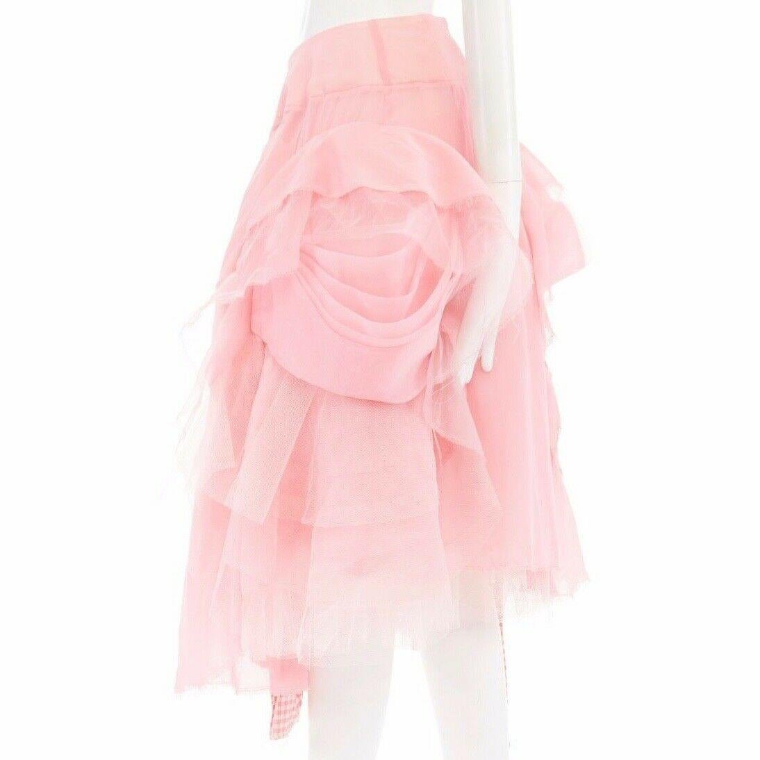 COMME DES GARCONS SS05 Punk Ballerina pink overstitched gingham tulle ...
