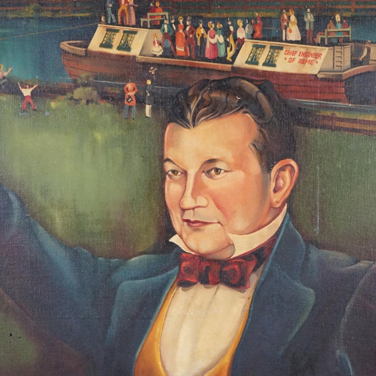 Commemorative Oil Painting Celebrating the 1819 Opening of the Erie ...