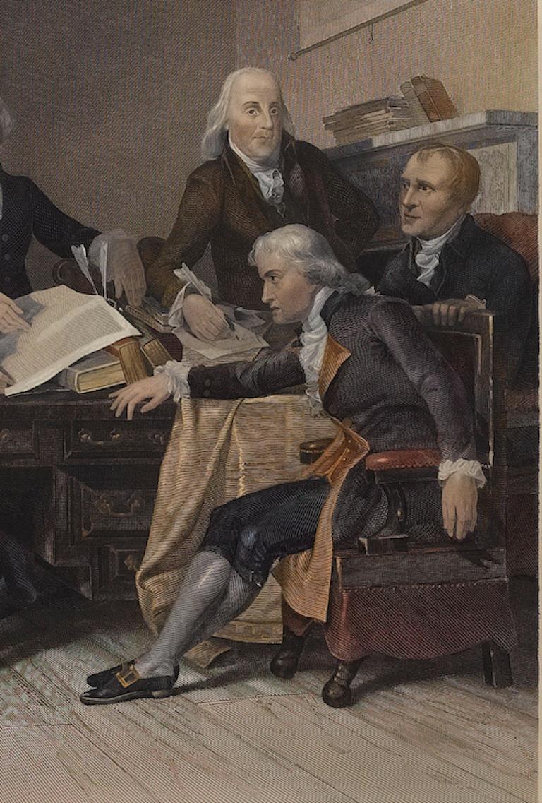 Committee Drafting the Declaration of Independence, Antique Color ...