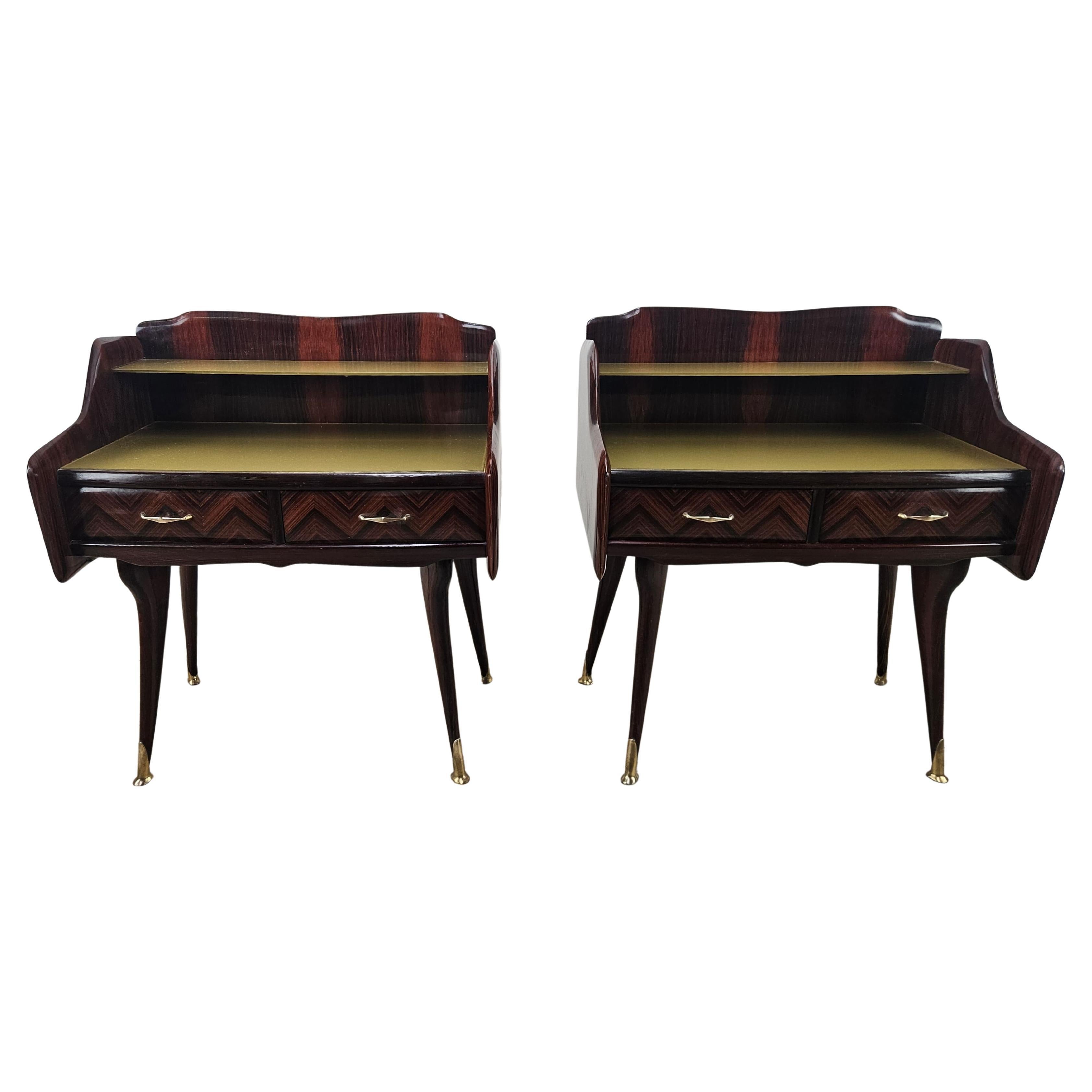 Vintage Italian Bedside Tables, 1950s Design, Restored by RETRO4M For ...