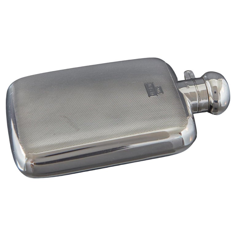 Compact Engine-Turned Hip Flask For Sale at 1stDibs