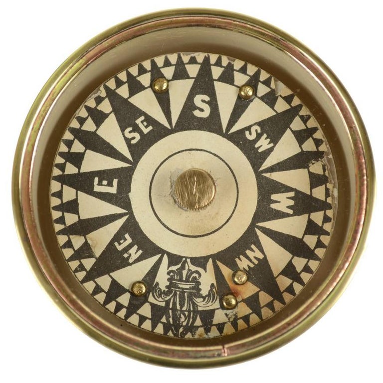 Compass in Its Original Turned Brass Box of the Mid-19th Century at 1stDibs