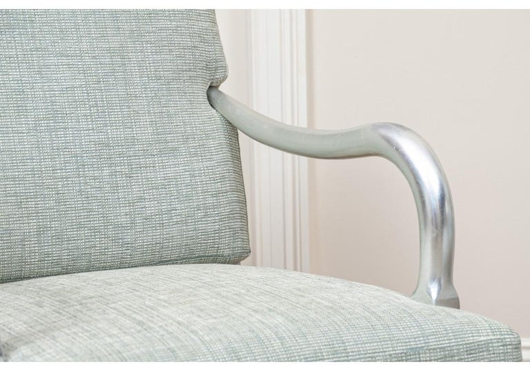Compatible Pair of Contemporary Silver Leaf Frame Lounge Chairs For ...