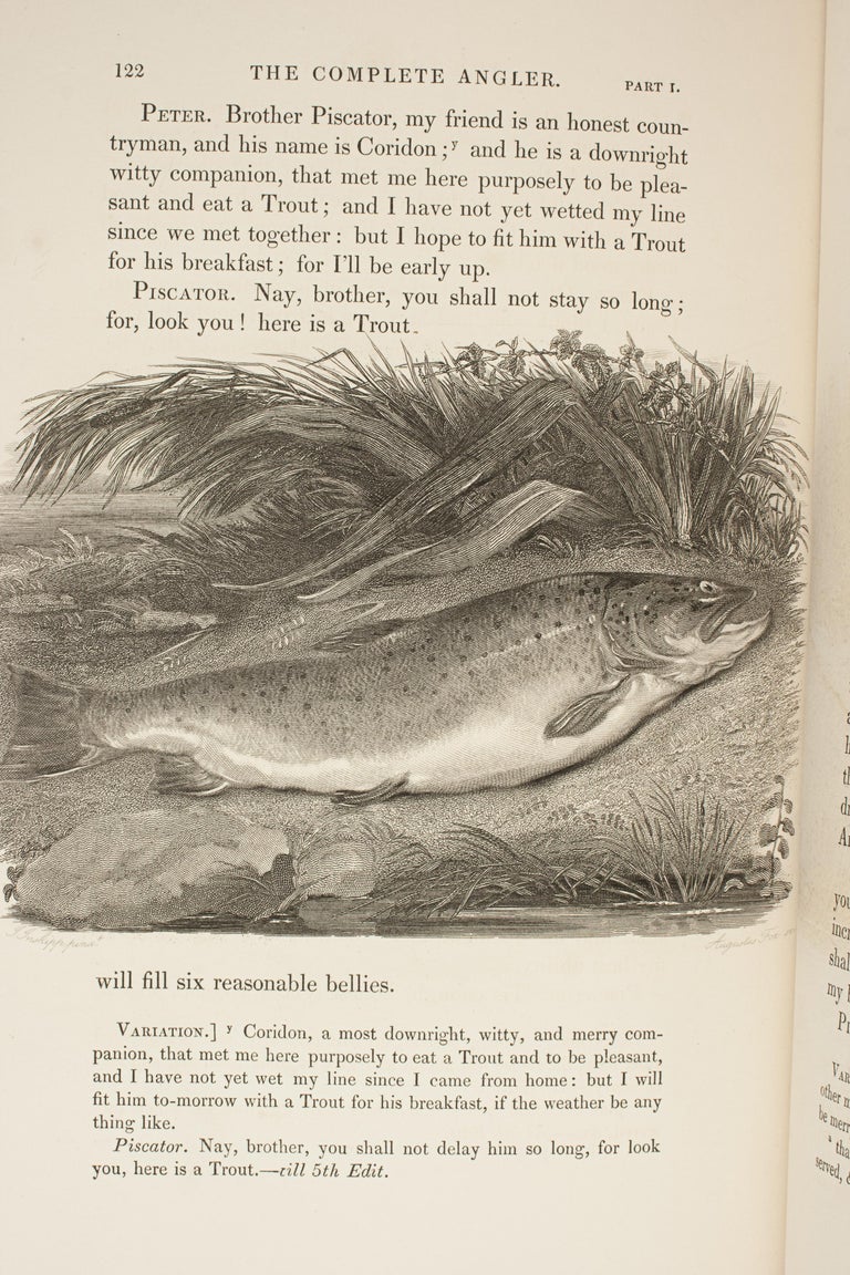 Complete Angler by Izaak Walton, 19th Century Fishing Book Two Volumes ...
