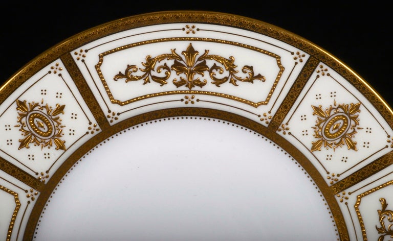 Complete Service for 12 of Minton for Tiffany Neoclassical Style Gilded ...