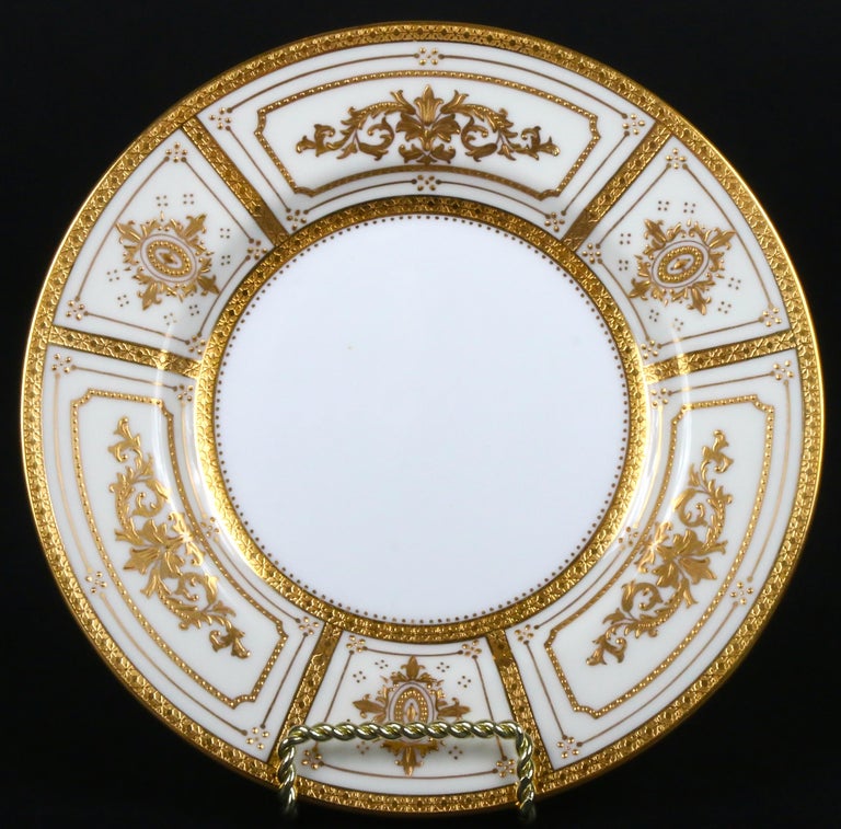 Complete Service for 12 of Minton for Tiffany Neoclassical Style Gilded ...