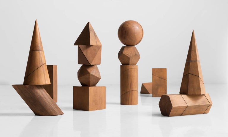 Complete Set of Wooden Geometric Forms, circa 1957 at 1stDibs