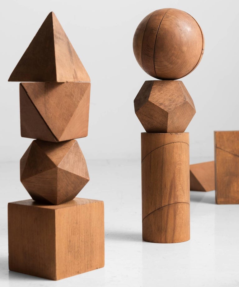 Complete Set of Wooden Geometric Forms, circa 1957 at 1stDibs