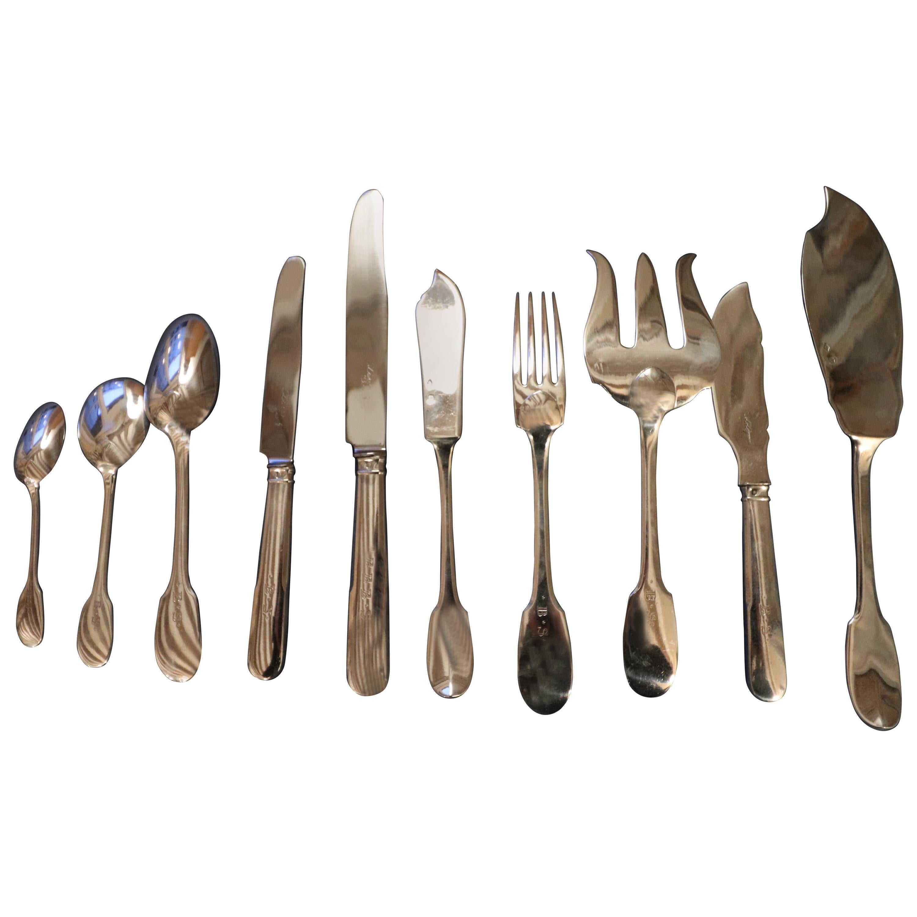 German Silver Flatware Service, C. Hugo Pott Solingen, circa 1950s For ...