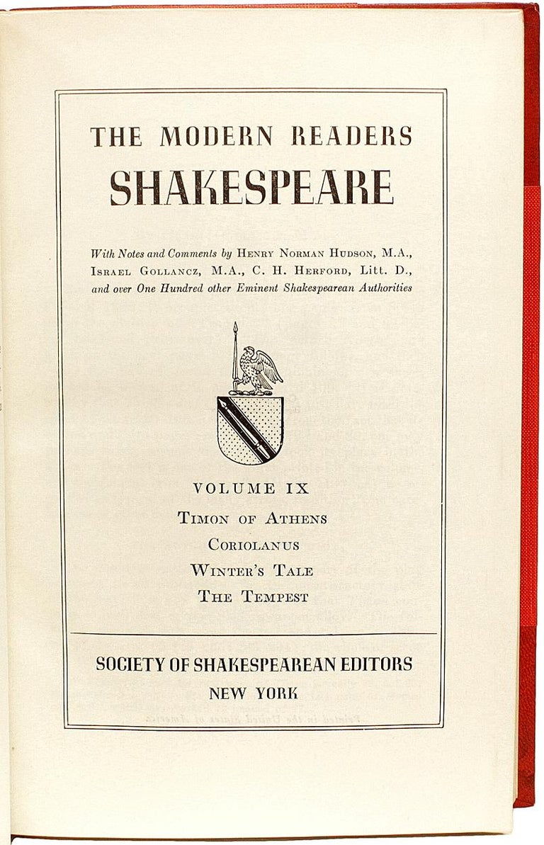 Complete Works and Life of Shakespeare, 10 Vols., in a Fine Leather ...