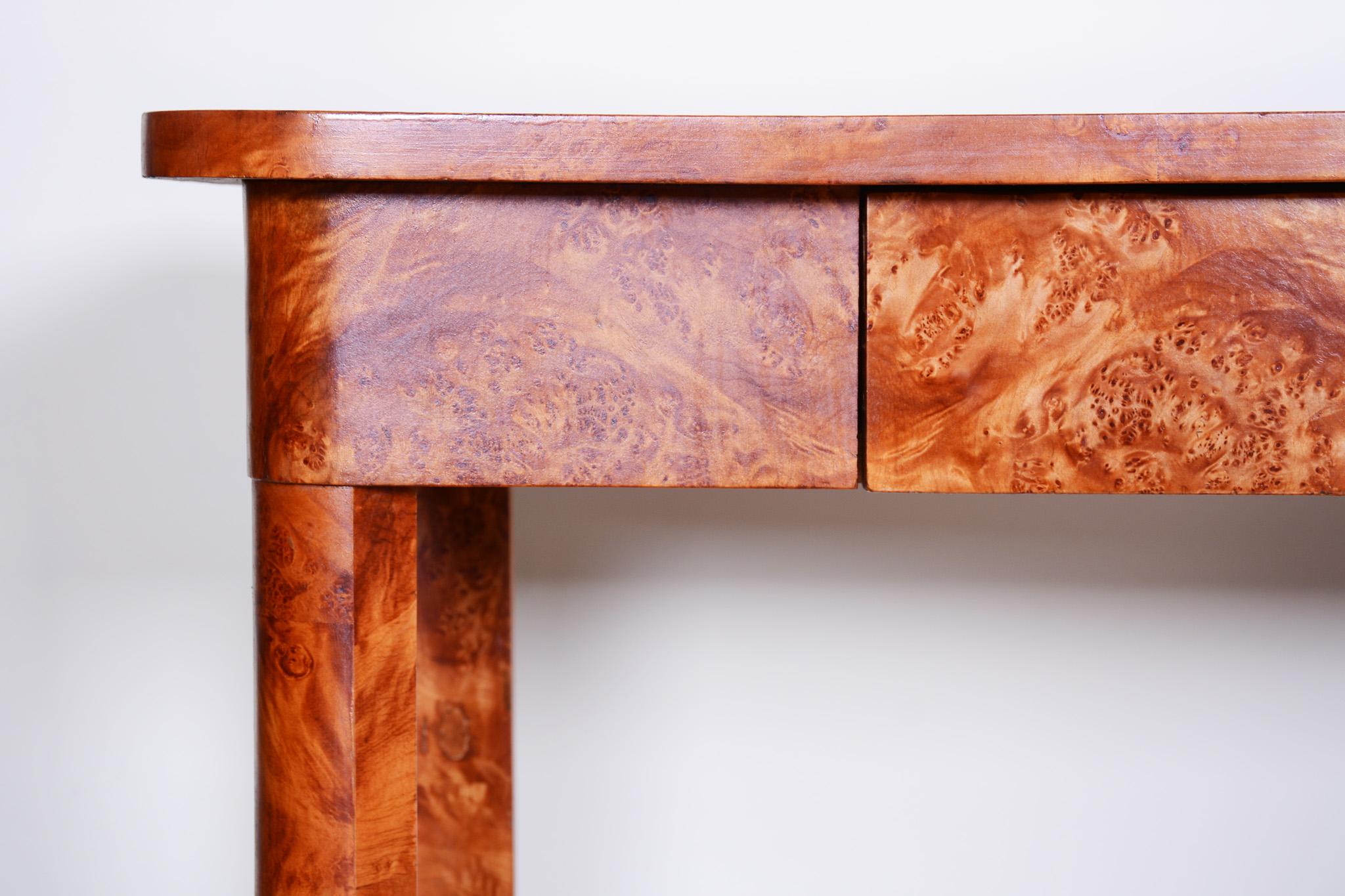 Completely Restored ArtDeco Pair of Brown Elm Side Tables, Czechia ...