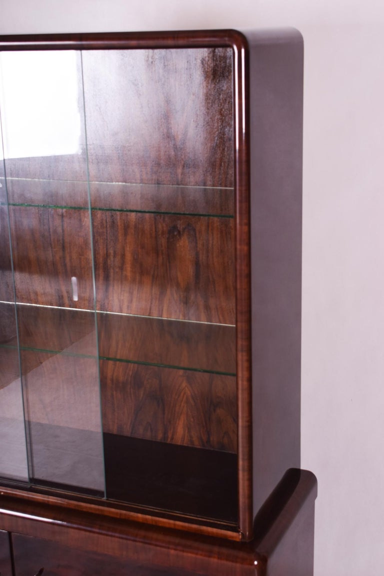 Completely Restored Walnut Art Deco Showcase from Czechia, 1930s For ...