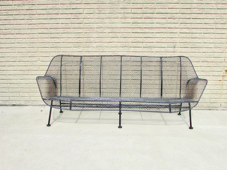 Completely Restored Woodard Full Size Wrought Iron Couch in Black ...